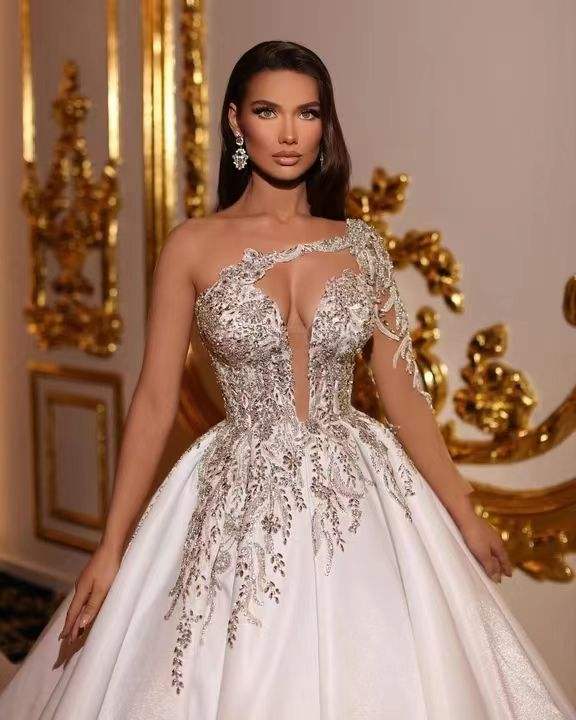 NDA10124 Luxurious Dubai Ball Gowns Off Shoulder Wedding Dress Custom ...