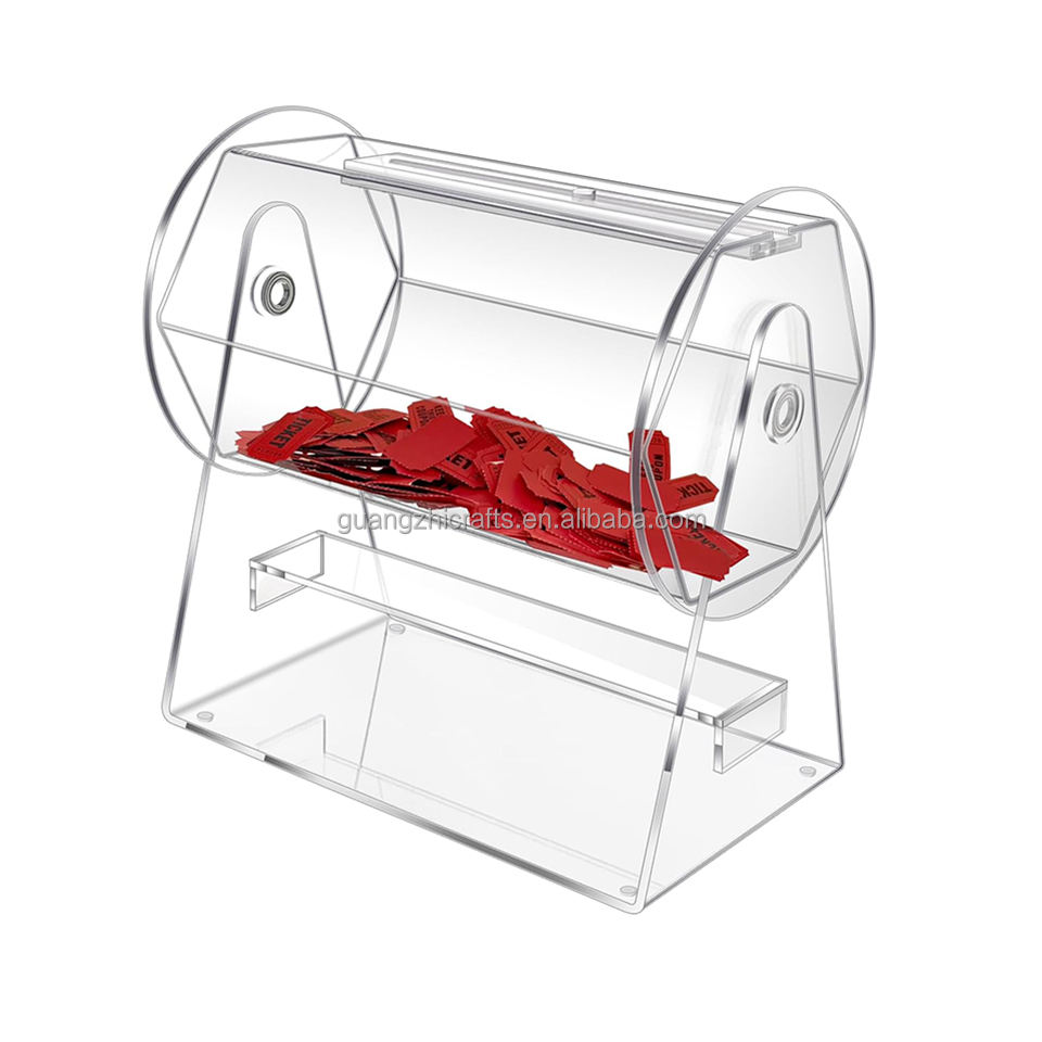 Clear Acrylic Raffle Ticket Spinner Cage Transparent Acrylic Raffle ...