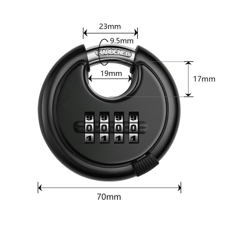 Combination Lock, Stainless Steel Disc Padlock with Hardened Steel ...