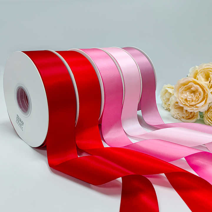 196 Solid Color 1 1/2 Inch Ribbon Flower Ribbon Rolls Gift Satin Ribbon ...