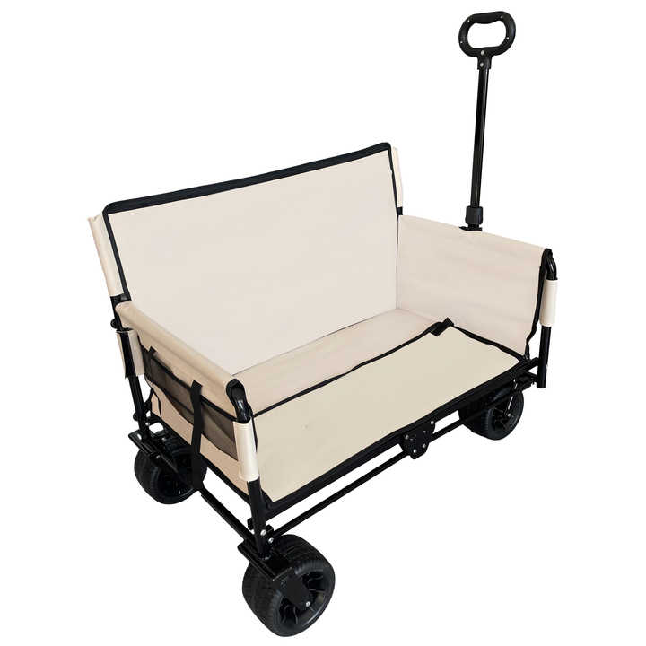 Outdoor Folding Sofa Wagon - Utility Cart with Brakes