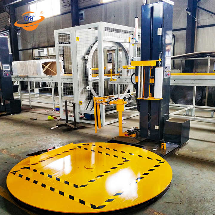 Intelligent Fully Automatic Pallet Wrapping Machine Can Cut and Clamp Film Remote Control System ...