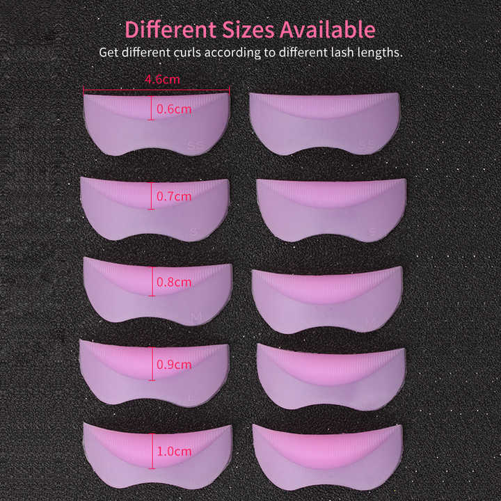 5 Pairs Reusable Silicone Lash Lift Shields Korean Eyelash Extension Pads with Colorful Patches ...