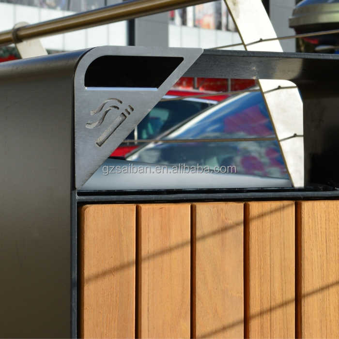 Urban Recycling Trash Cans Galvanized Steel Outdoor Bins Street-side ...