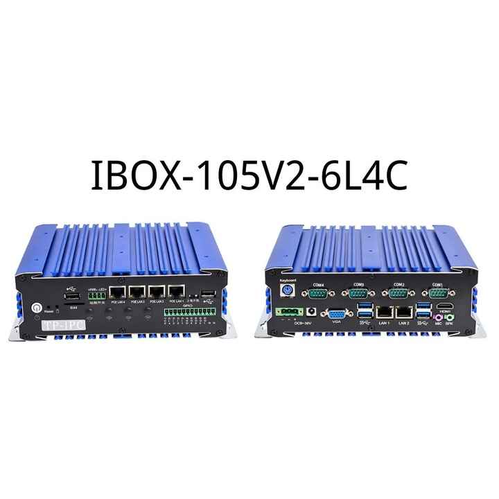 Industrial Fanless Embedded Mini Computer Pc IPC With 4 Poe Lan Port ...
