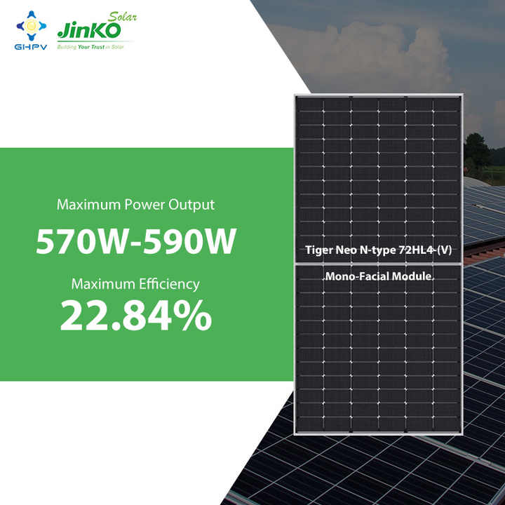 Jinko Tiger Neo N-Type Solar Panel 575W Mono-Facial Module 570W 580W Solar Panel Monocrystalline ...