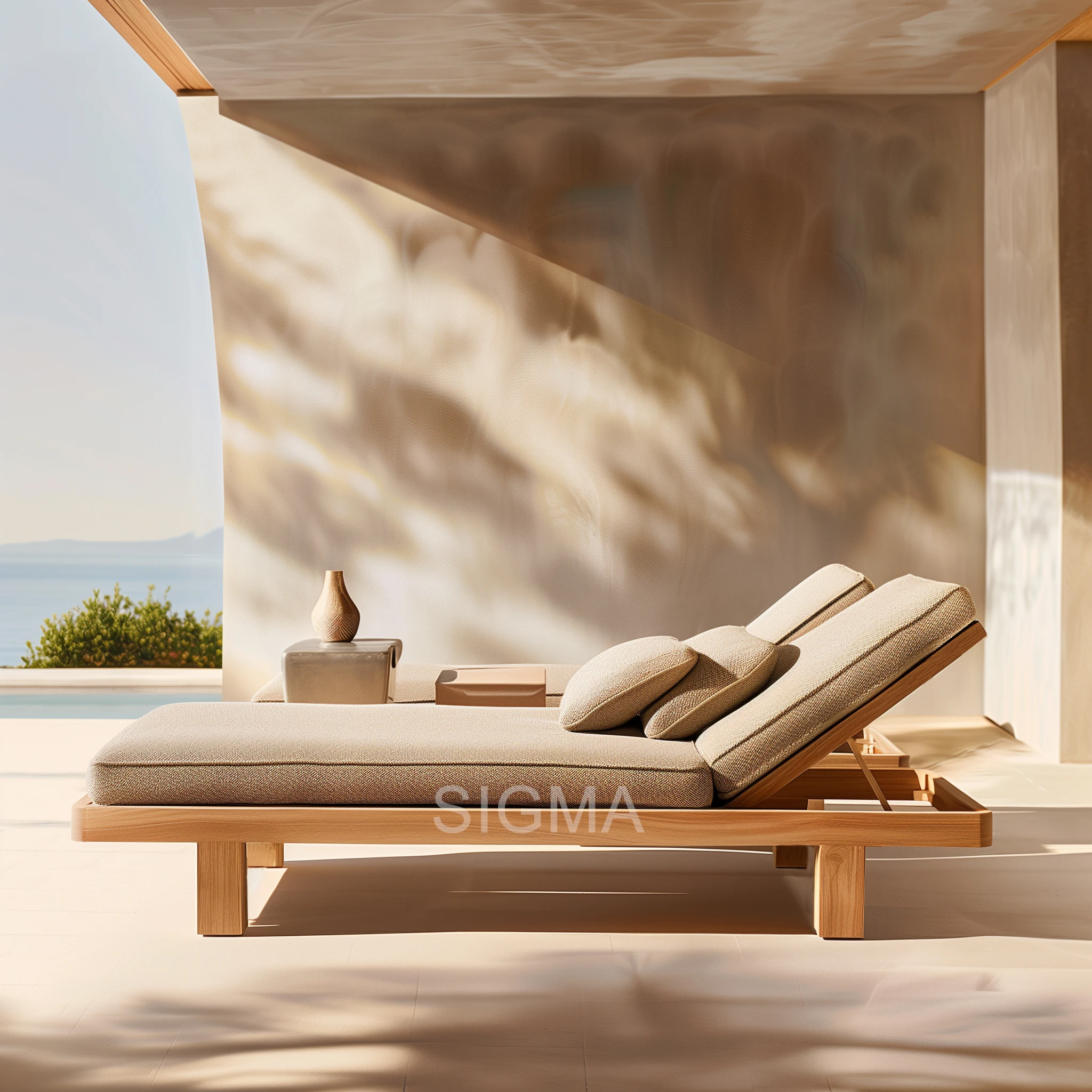 Luxury teak sun lounger store