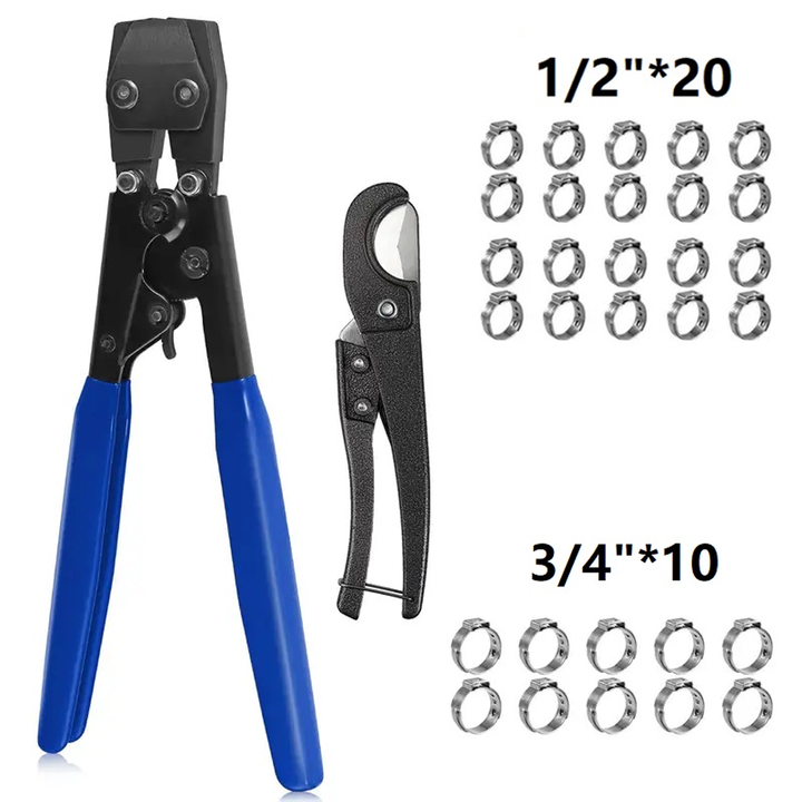 New PEX Pipe Clamp Pliers Set, Ratchet PEX Crimping Cinch Tool With PVC ...