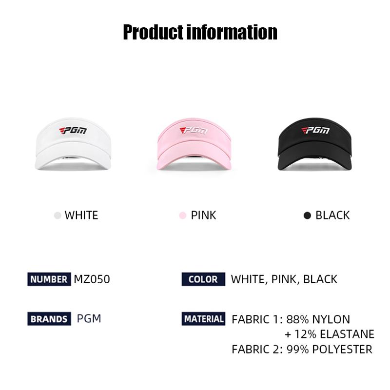 PGM MZ050 golf head visor summer sun cap sports women visor golf hats-企业官网