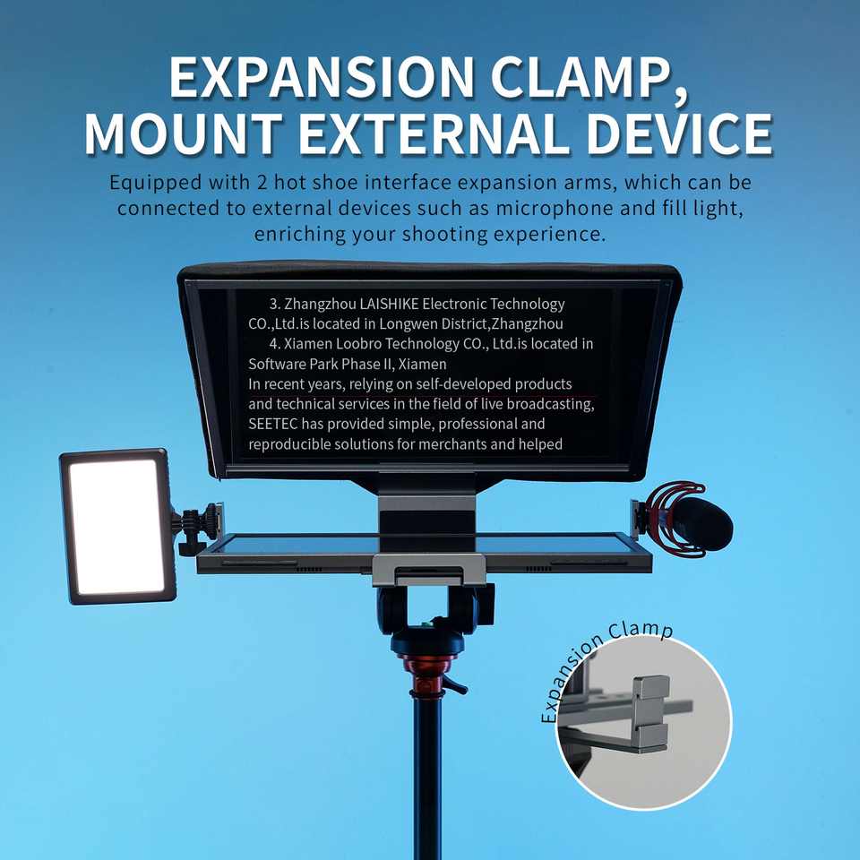 FEELWORLD TP16 Folding Teleprompter Glass for Tablet Smartphone up to ...