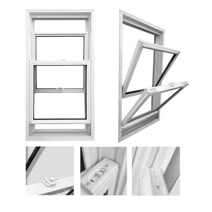 Conch PVC Top Hung Window Vinyl Single Double Hung Windows With Double ...