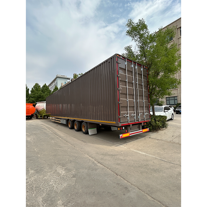 3 Axles Closed Cargo Trailer Dry Van Box Side Curtain Transporting Van ...