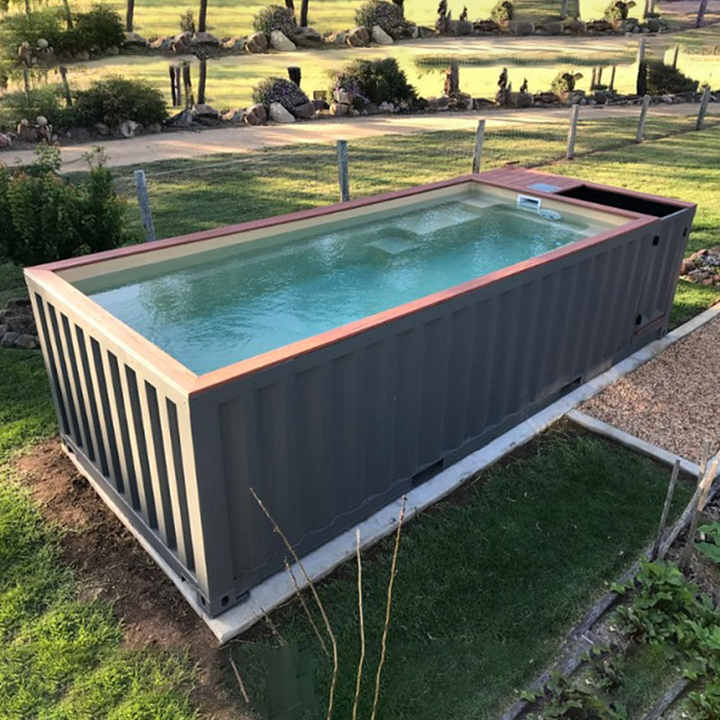 Luxury Fiberglass Swimming Pool 20ft/40ft Shipping Container with Glass ...