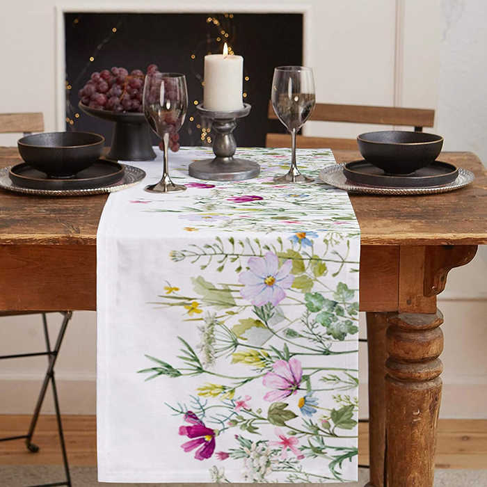 2023 Custom Size Sublimation Digital Printed Linen Table Runner