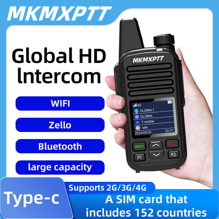 MKMXPTT 4GLTE Wireless Walkie Talkie with SIM Card Remote Coverage of ...
