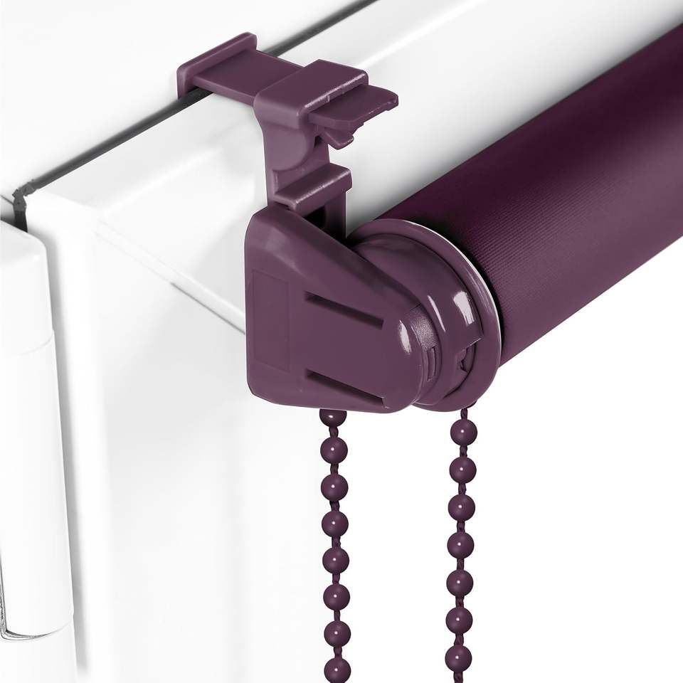 Blackout Roller Blind No Drilling 45cm X 130cm Purple Side Pull ...