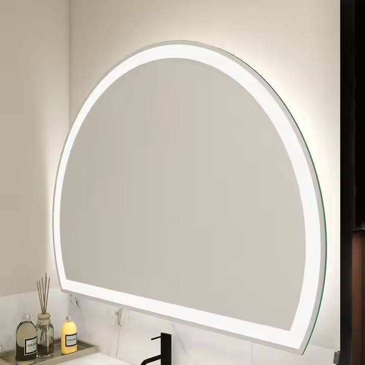 Custom Half-Round LED Bathroom Mirror with Touch Switch, IP44 Rated ...