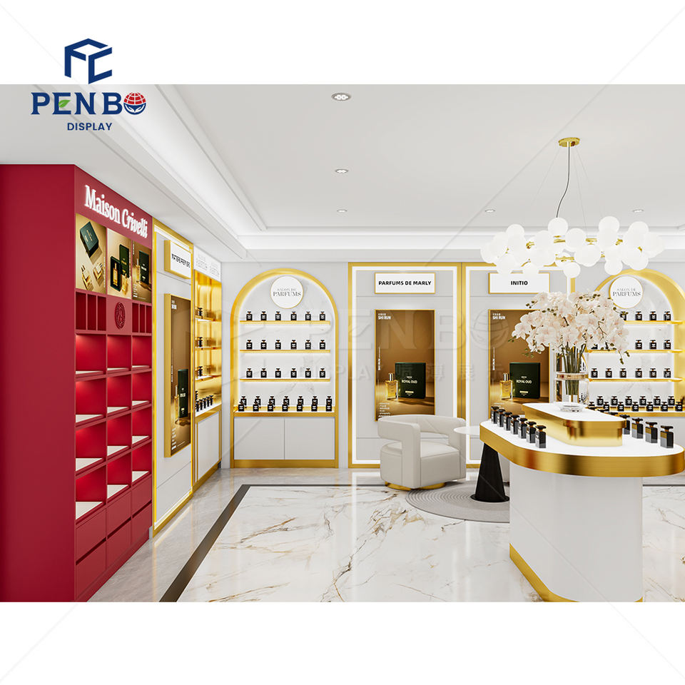 Luxury Style Perfume Bar Showcase Custom Wall-Mounted Perfume Display ...