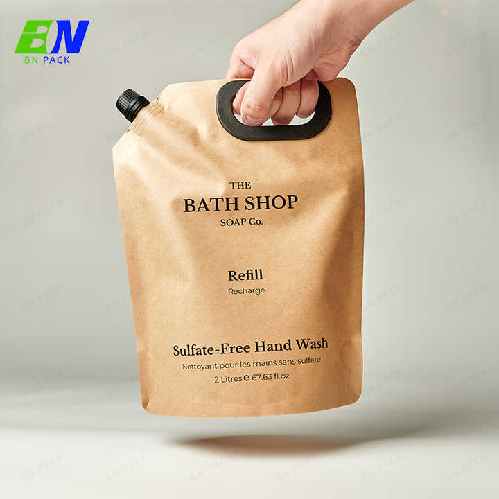 Eco-friendly Biodegradable Kraft Paper Liquid Packaging Pouches