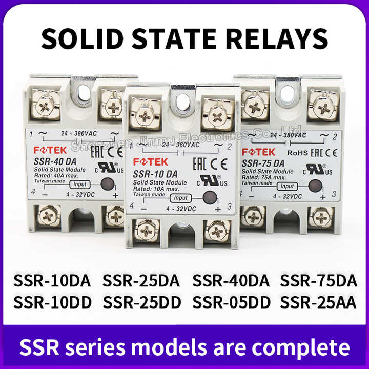 Original Single-phase Solid State Relay SSR-10DA SSR-05DD SSR-25AA SSR-40DA SSR-50DD SSR-75DA-H ...