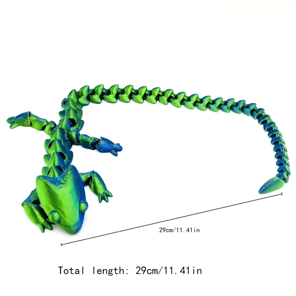 3D Printed Linked Dragon - Dinosaur Toy Model for Gifts