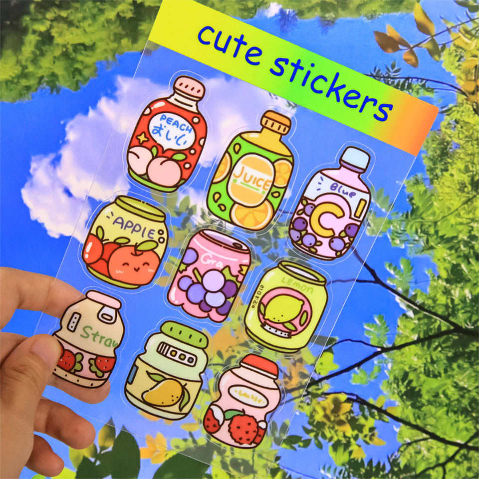 Custom Korean Kawaii Holographic Kiss Cut Adhesive Vinyl Waterproof ...