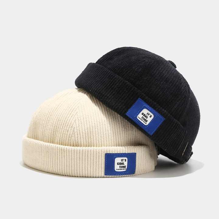Custom Corduroy Mens No Brim Cap Brimless Skull Cap Without Visor Cap ...