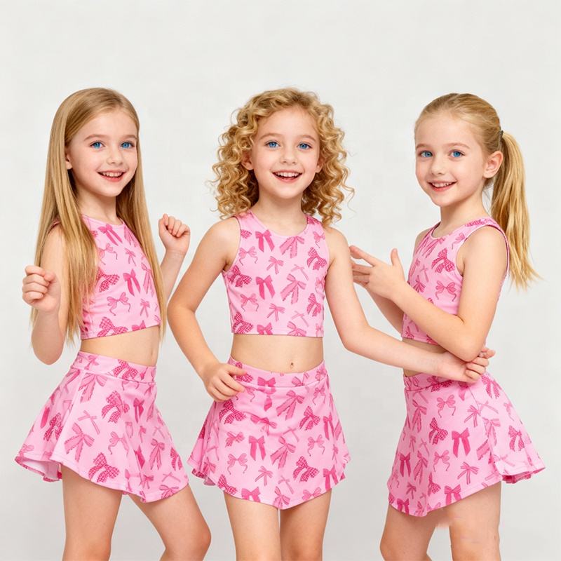High Quality Girls' Yoga Dress Breathable Kids Yoga Set Custom Print ...