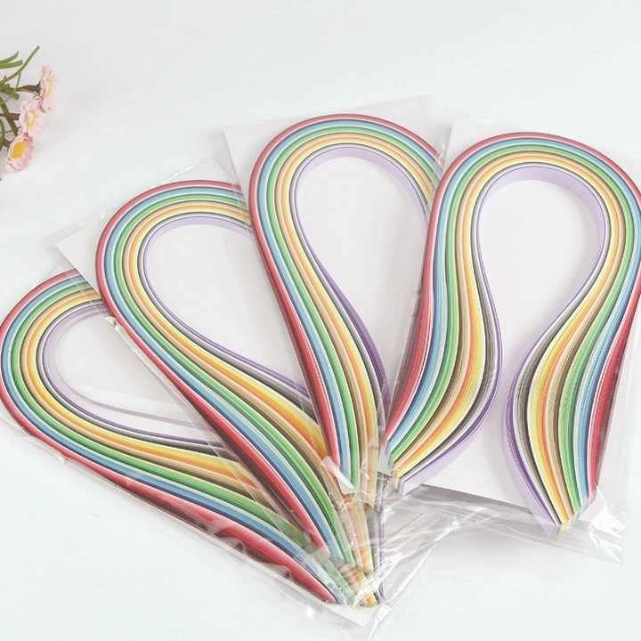120 Sheets Sheets DIY Paper Quilling Strips 24 Color Mixing 10mm Wide ...