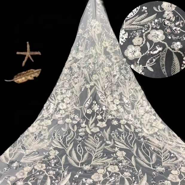 China Factory Price Sequin Beaded Lace Fabric High Quality Luxury ...