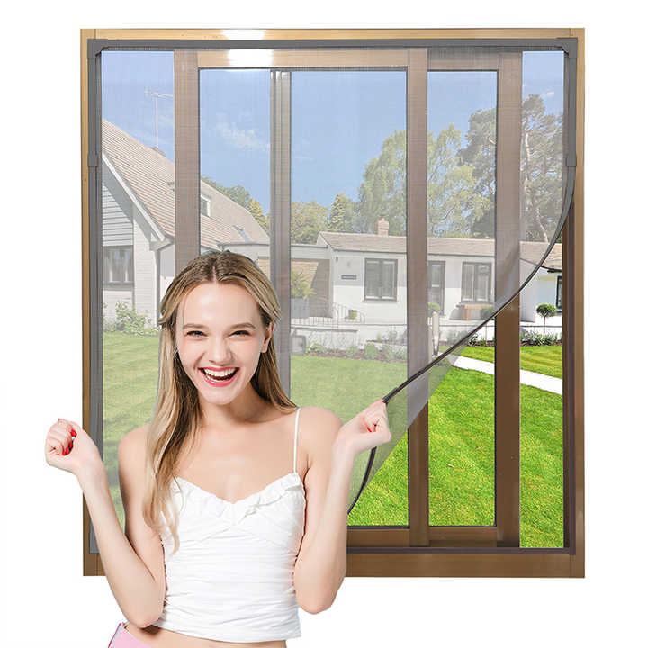 Magnetic Retractable Folding Sliding Mosquito Net Kit Flexible Window ...