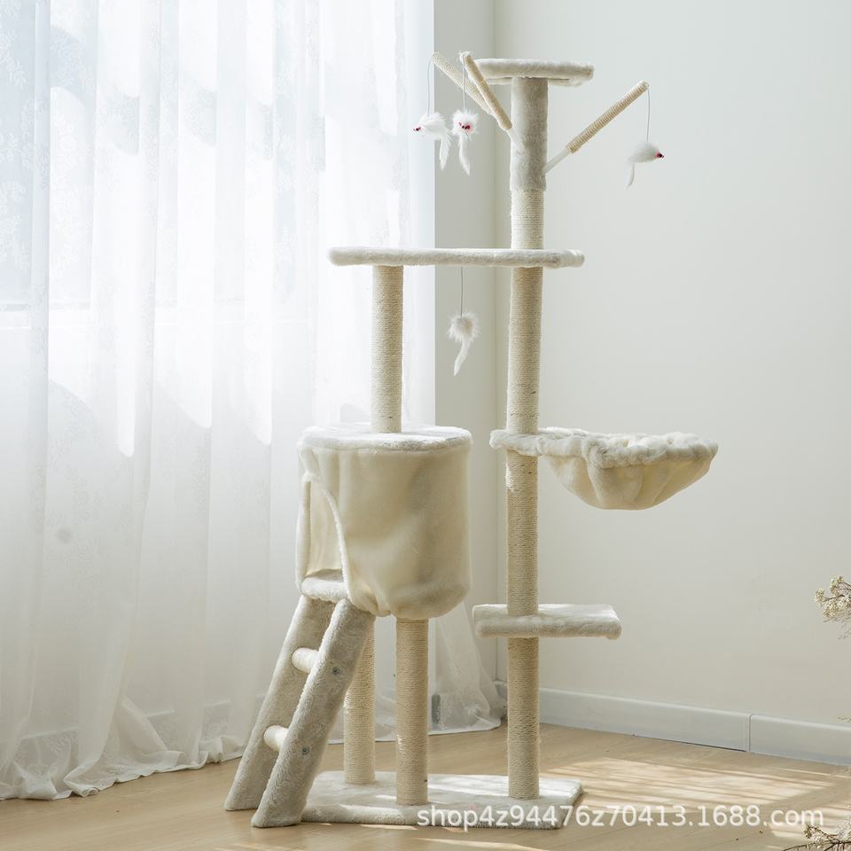 Modern Five-Layer Cat Climbing Rack Sisal Column Integrated Cat Nest ...