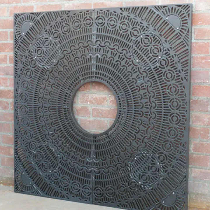 OEM Laser Cut Corten Steel Round Tree Grates Square Stainless Steel ...