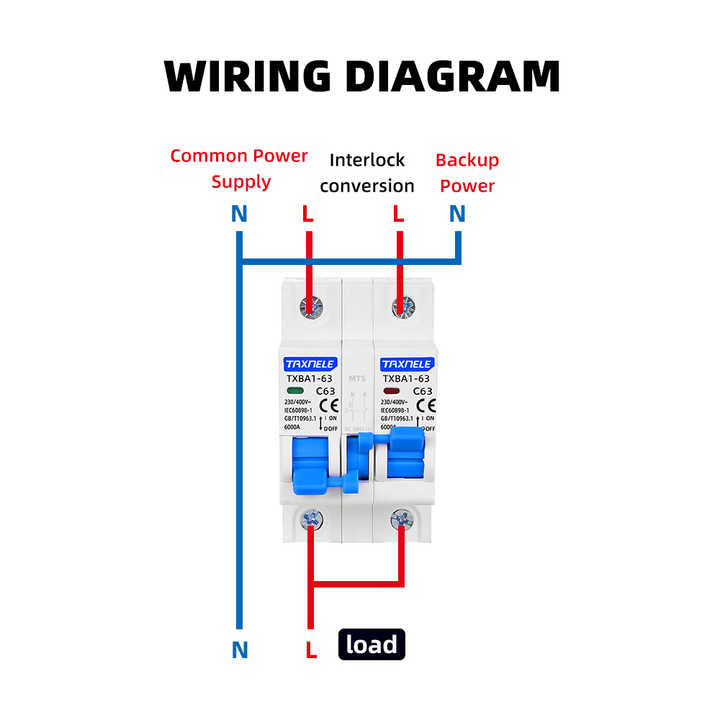 1P+1P 2P+2P MTS AC Dual Power Manual Transfer Switch Interlock Circuit ...