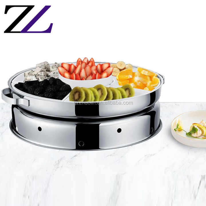 Round Malaysia Rotation Chefing Shaffing Dish - White Ceramic