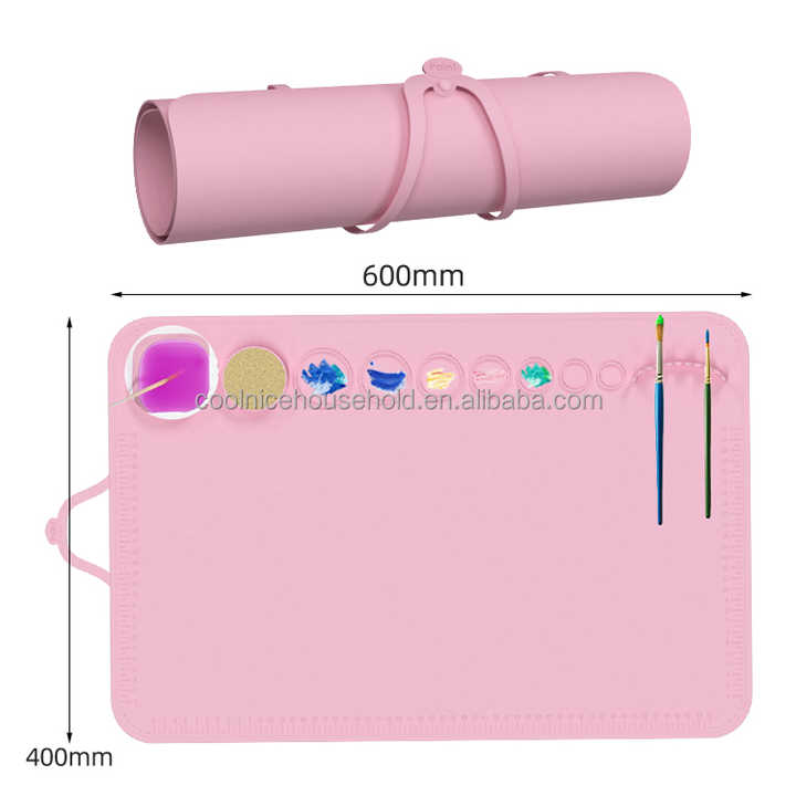 Silicone Craft Mat with Removable Cleaning Cup Paint Holder NonStick ...