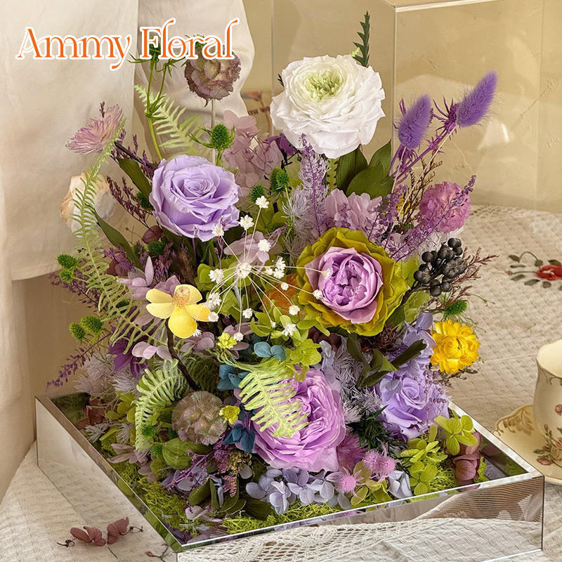 AM-PFHJ11 Ammy Eternal Flower Real Preserved Roses Eternal Rose Box for ...