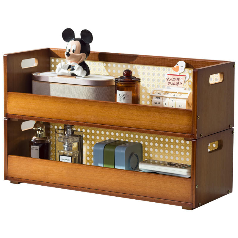 Household Bamboo Combined Storage Bins, Grid Cabinet Organizer ...
