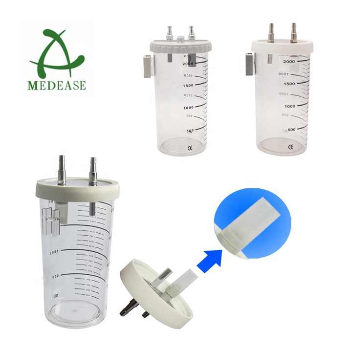 Wall Mounted Medical Suction Canister - 2L Suction Jar