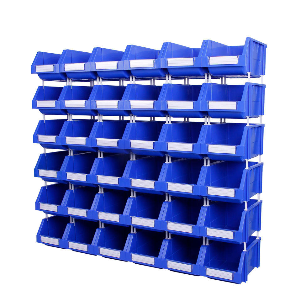 Work Shop Tools Bin Plastic Stackable Storage Hang Heavy Duty Parts ...