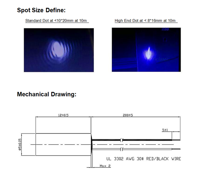 High Quality D5X12mm Glass Lens 780nm 850nm 980nm IR 0.5mW 1mW 5mW 10mW ...
