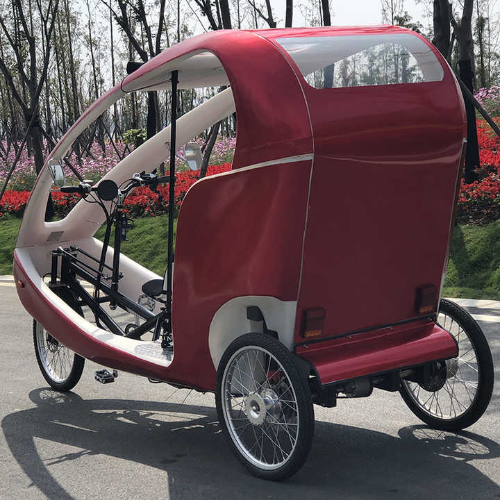 PE Cabin Pedal Assist 3 Wheel 2 Passengers Rental Use Velo Taxi
