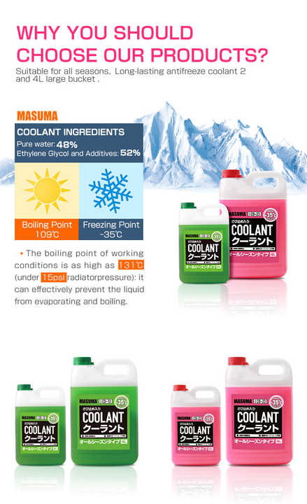 MASUMA Antifreeze Coolant - Reliable Car Radiator Protection