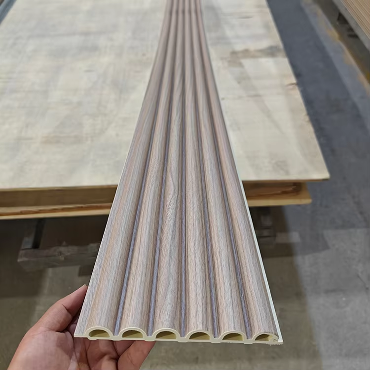 Semicircle Wave WPC Wall Panel 3D Fluted Curved Slat Board Waterproof ...