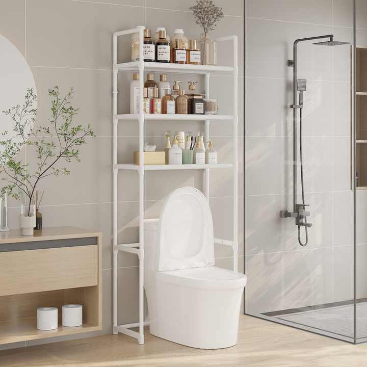 Overhead Toilet Storage Shelf Floor-to-ceiling Organize Rack ...