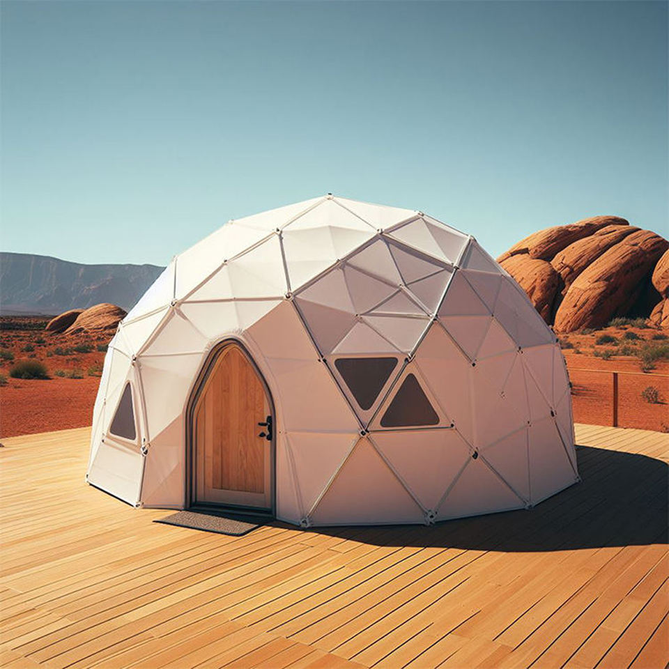 6M Diameter PVC Geodesic Igloo Ball Dome Tent for 1-2 Person Outdoor ...