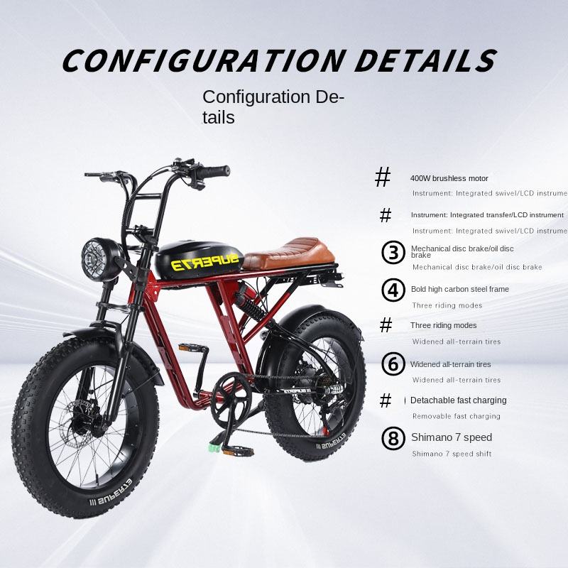 400W 48V Adult Electric City Mountain Bike Rear Suspension Waterproof ...