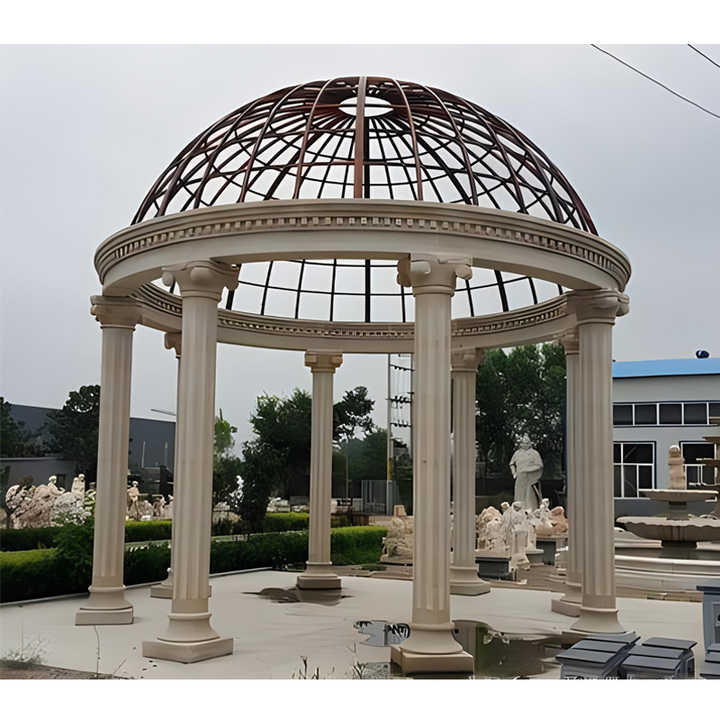 Square Greek Marble Garden Gazebo Large Outdoor With Corridor| Alibaba.com