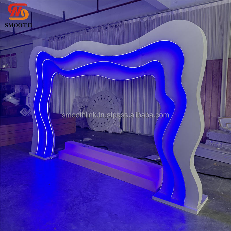 3D Backdrop Luxury White Arch PVC Backdrop Wedding Decoration Stage ...