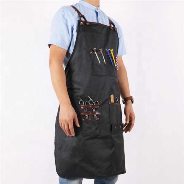 Barber Shop Work Tool Adjustable Pu Leather Shoulder Strap Barber Apron ...